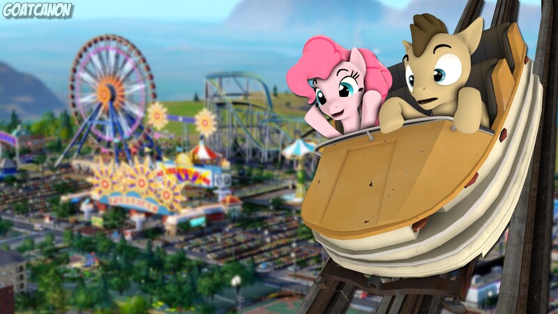 #1221197 - 3d, amusement park, artist:goatcanon, derpibooru import ...