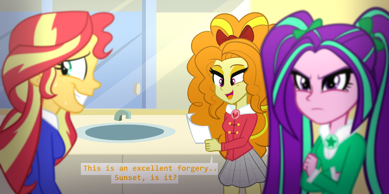 #1234259 - safe, artist:wubcakeva, derpibooru import, adagio dazzle, aria blaze, sunset shimmer ...