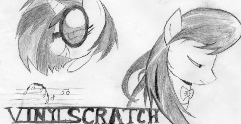 #1262356 - safe, artist:baran, derpibooru import, octavia melody, vinyl scratch, monochrome ...