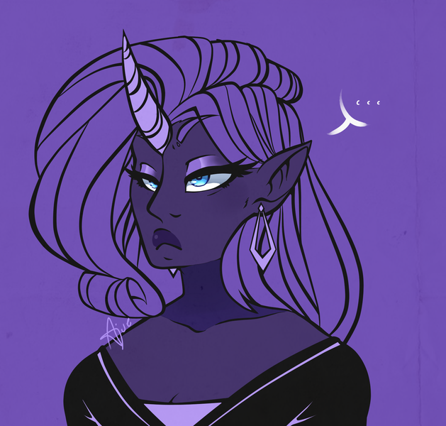 #1285740 - ..., artist:ajue, curved horn, dark skin, derpibooru import ...