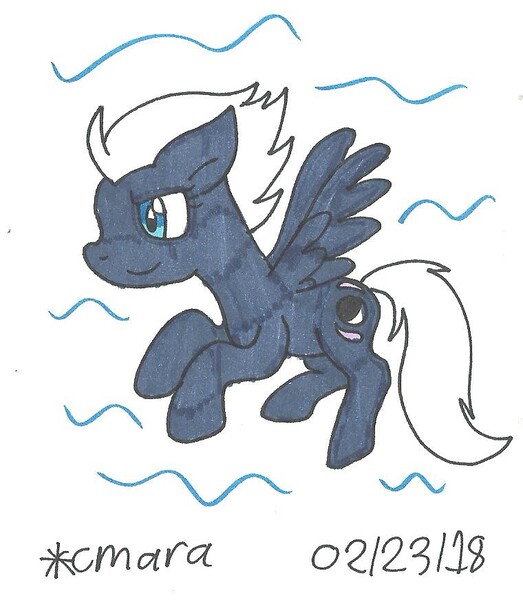 #1362950 - artist:cmara, derpibooru import, night glider, safe, solo, traditional art - Twibooru