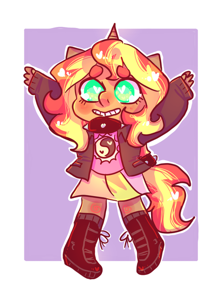 #1408370 - safe, artist:jackytheripperart, derpibooru import, sunset ...