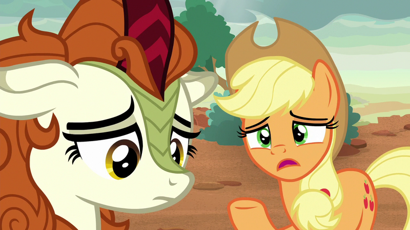 #1474447 - safe, derpibooru import, screencap, applejack, autumn blaze, earth pony, kirin, pony ...