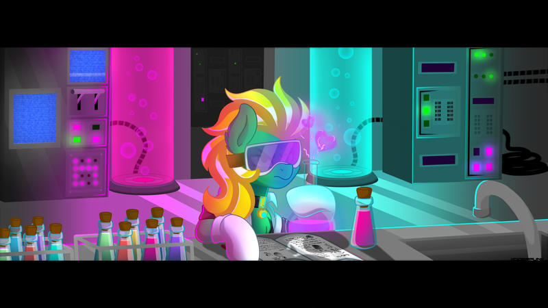 #1484275 - artist:ciderpunk, book, chemistry, derpibooru import, female, laboratory, oc, oc ...