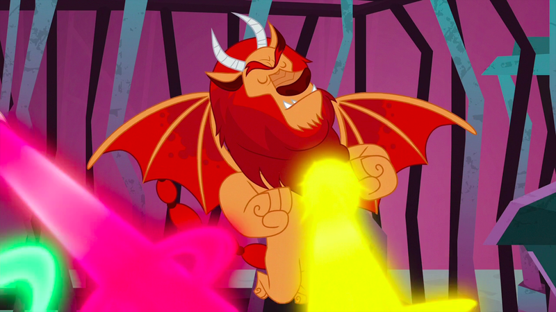 #1497618 - cage, derpibooru import, eyes closed, magic drain, manticore ...