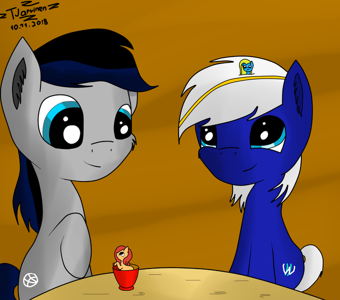 #1501903 - artist:tjarvinengts, couple, date, derpibooru import, electricute, micro, oc, oc ...