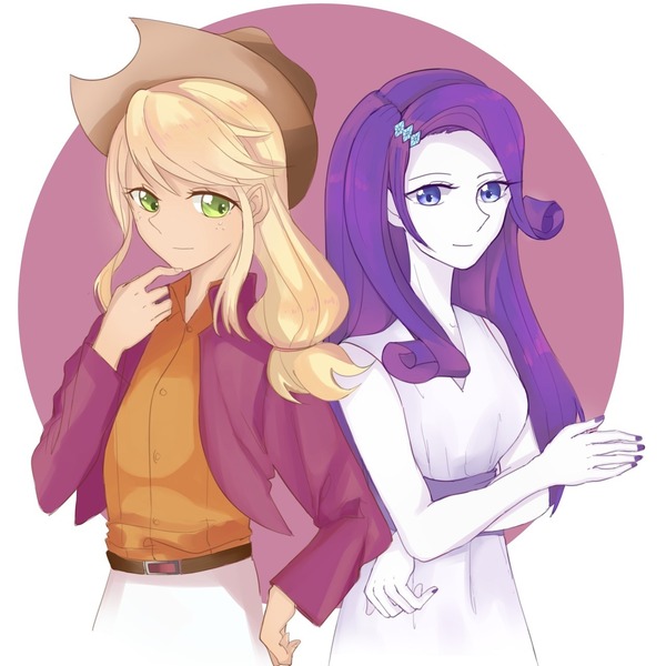 #1514005 - safe, artist:kakumlp, derpibooru import, applejack, rarity ...