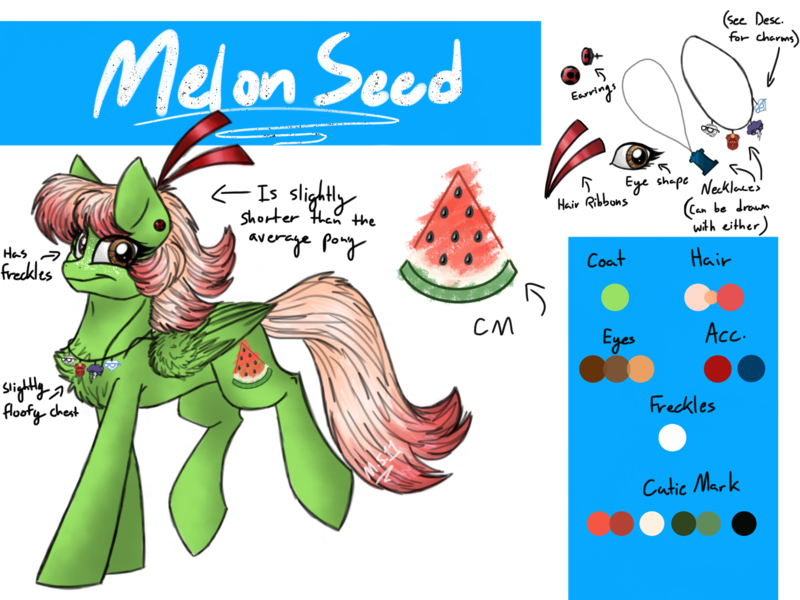 #1564731 - safe, artist:melonseed11, derpibooru import, oc, oc:melon seed, pegasus, pony, female ...