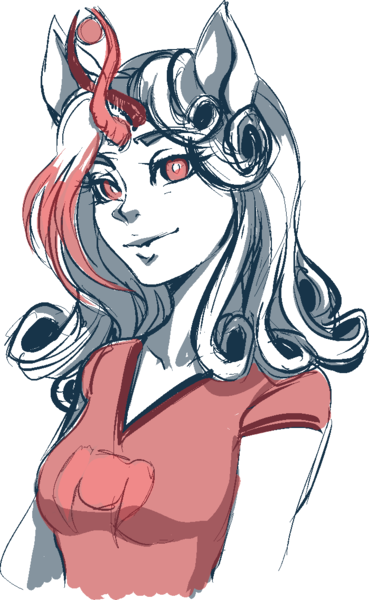 #1634349 - artist:chiyunochi, curls, derpibooru import, devil, eared ...