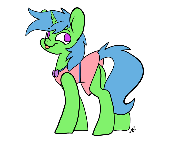 #1690300 - safe, artist:katyusha, derpibooru import, oc, oc:quick fix, pony, unicorn, clothes ...