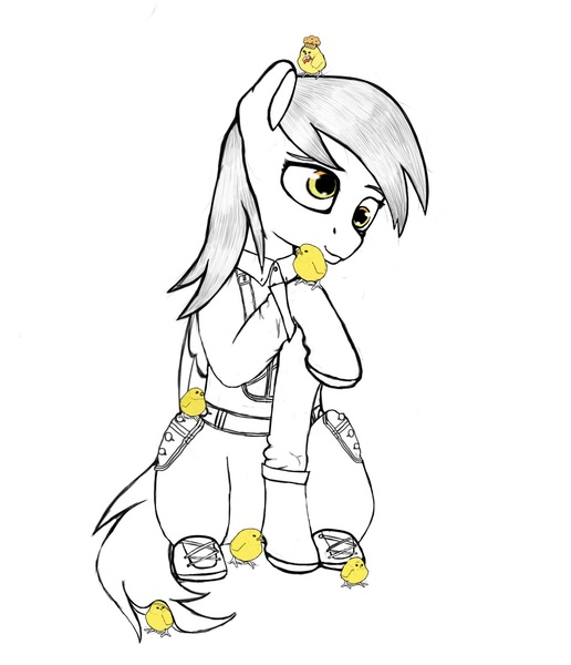 #1692829 - artist:s.l.guinefort, bird, chicken, clothes, derpibooru ...