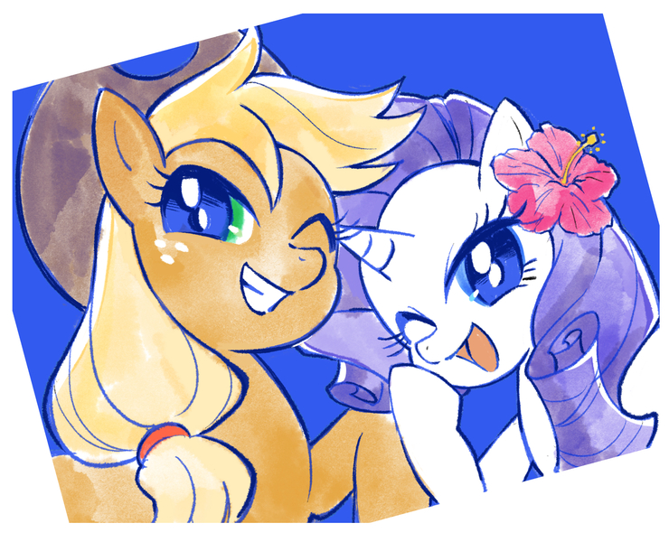 #1709867 - safe, artist:5mmumm5, derpibooru import, applejack, rarity ...