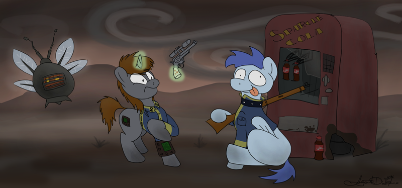 #1715287 - safe, artist:agent-diego, derpibooru import, oc, oc:littlepip, oc:slipstream ...