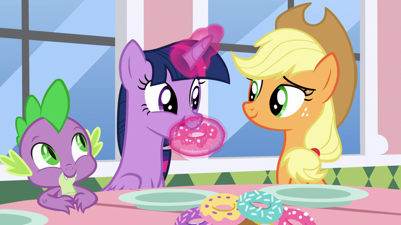 #1744827 - safe, derpibooru import, screencap, applejack, spike, twilight sparkle, twilight ...