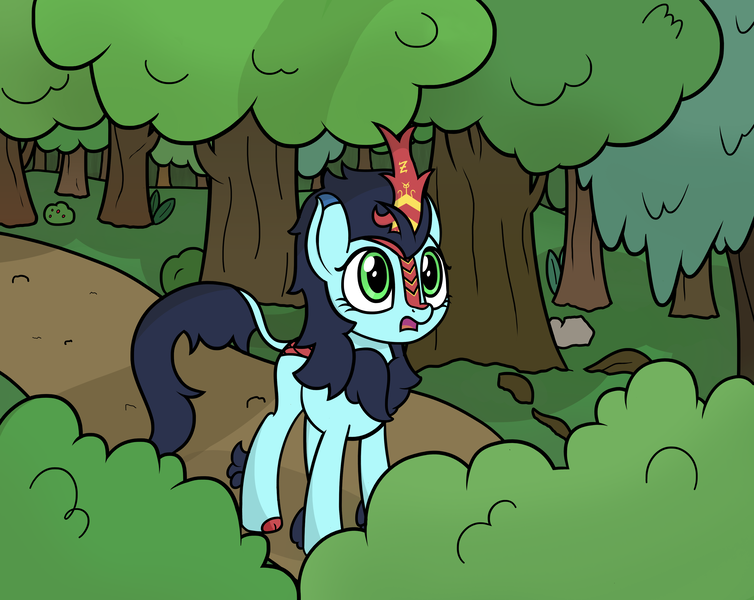 #1767773 - artist:czu, derpibooru import, forest, kirin, looking up, oc ...