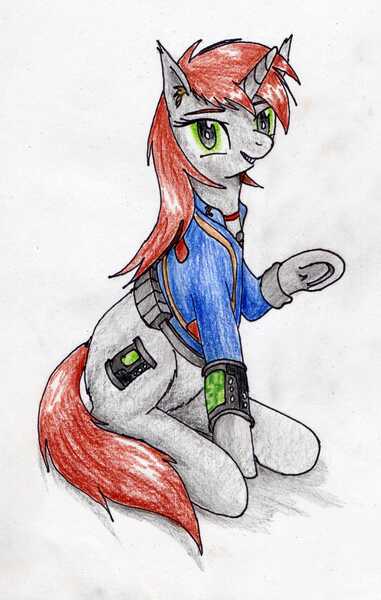 #1796466 - safe, artist:40kponyguy, derpibooru import, oc, oc:littlepip, unofficial characters ...