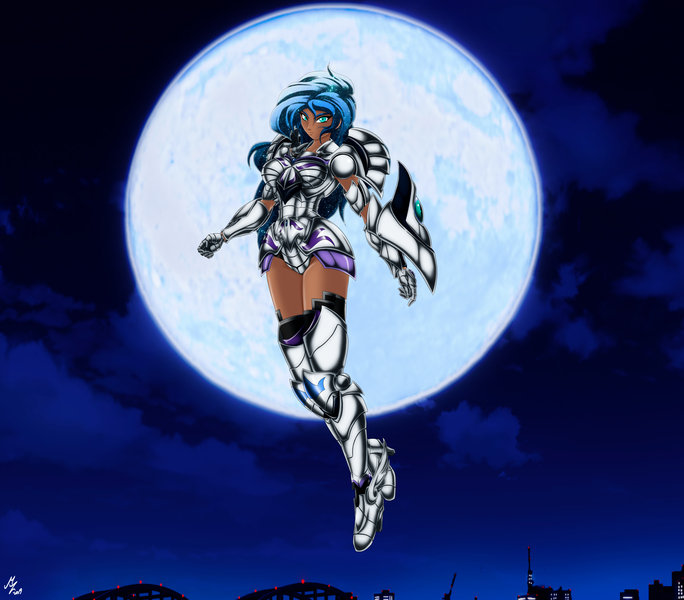 #1806062 - artist:mauroz, derpibooru import, full moon, human, humanized, moon, princess luna ...