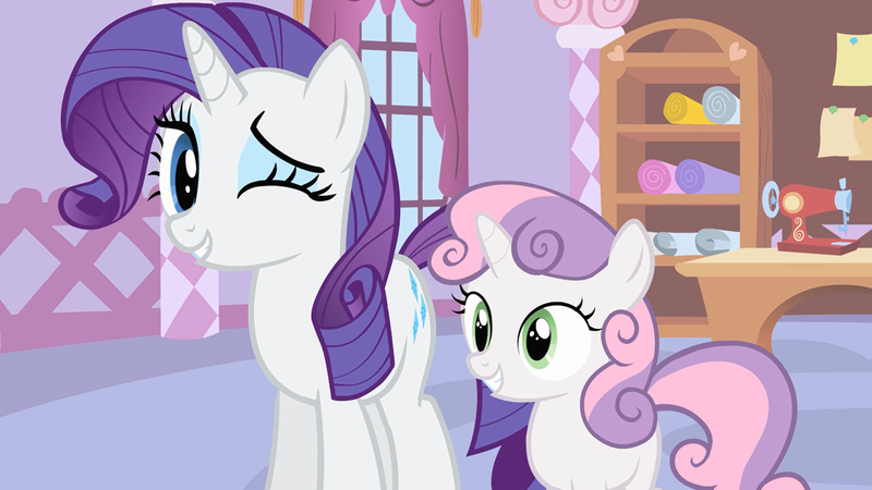 #1838291 - safe, derpibooru import, screencap, rarity, sweetie belle ...