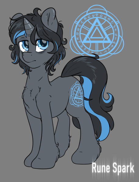 #1849873 - safe, artist:fluffyxai, derpibooru import, oc, oc:rune spark, unofficial characters ...