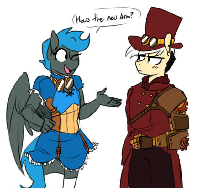 #1863577 - amputee, anthro, artist:redxbacon, derpibooru import, female ...