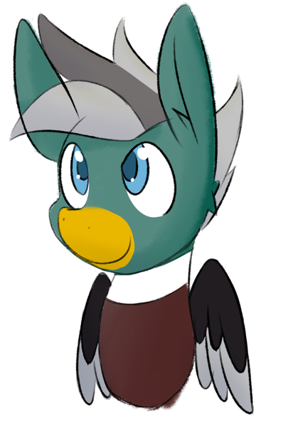 #1876434 - artist:ponballoon, bird, derpibooru import, duck, oc, oc:duk, quack, quak, safe, solo ...