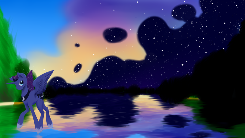 #1957473 - artist:greenpidge, derpibooru import, ethereal mane, lake ...