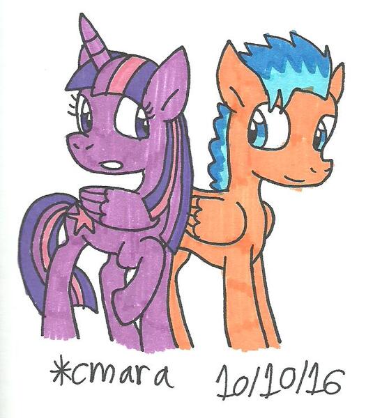 #1968788 - safe, artist:cmara, derpibooru import, flash sentry, twilight sparkle, twilight ...