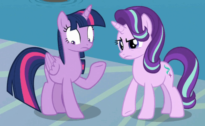 #2000636 - alicorn, derpibooru import, duo, safe, school daze, screencap, starlight glimmer ...