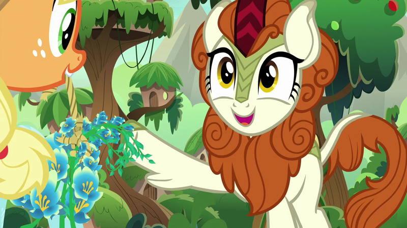 #2015050 - applejack, autumn blaze, derpibooru import, flower, foal's ...
