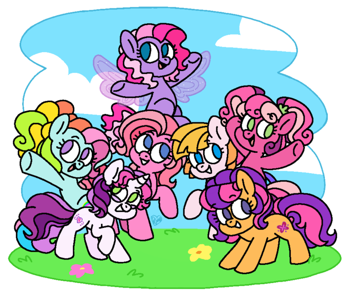 #2020686 - safe, artist:sandwichbuns, derpibooru import, cheerilee (g3), pinkie pie (g3 ...