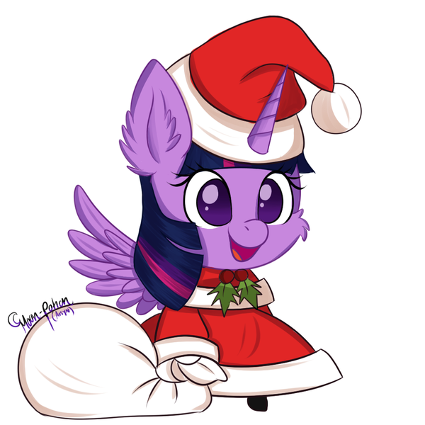 #2057760 - alicorn, artist:moon-potion, christmas, cute, derpibooru import, hat, holiday, padoru ...
