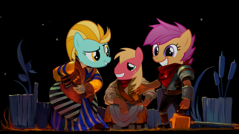 2071871 Safe Derpibooru Import Big Macintosh Lightning Dust