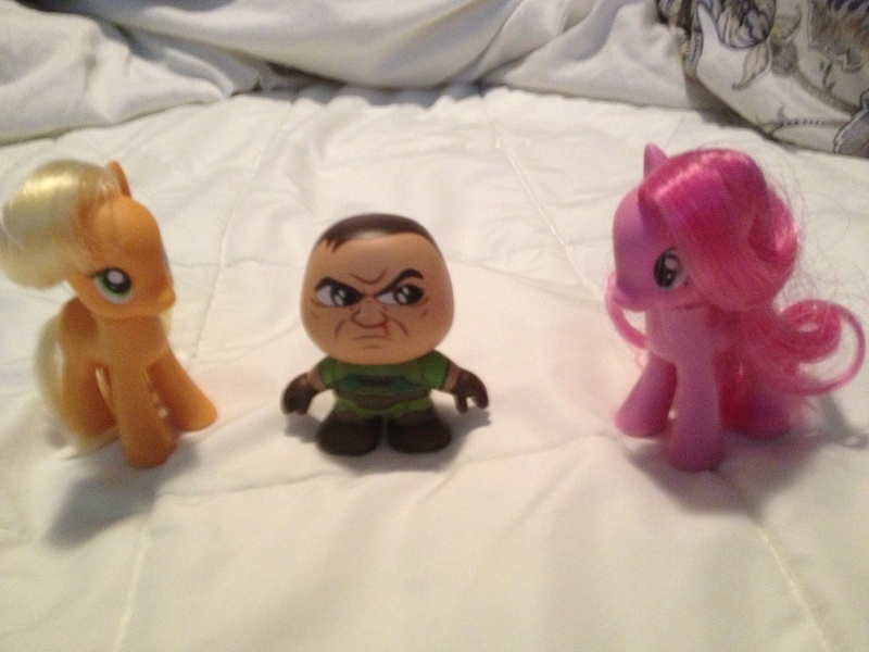 #2102629 - applejack, brushable, derpibooru import, doom, doomguy, irl ...