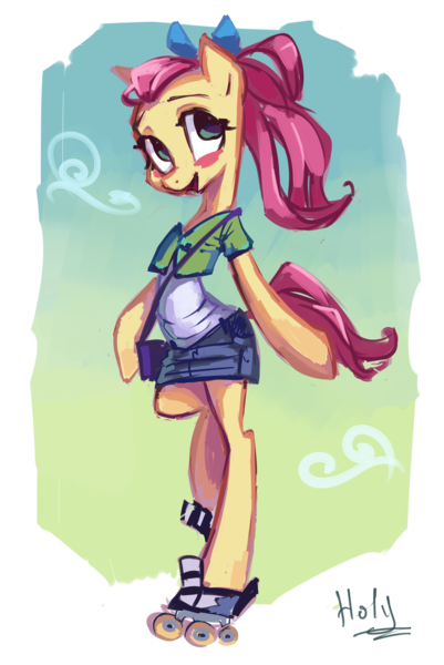 #20494 - anthro, artist:holivi, bow, clothes, derpibooru import ...