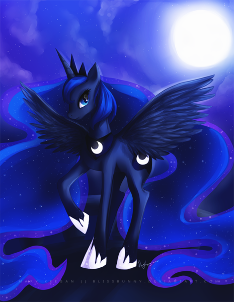 #20552 - artist:felynea, derpibooru import, moon, night, princess luna ...