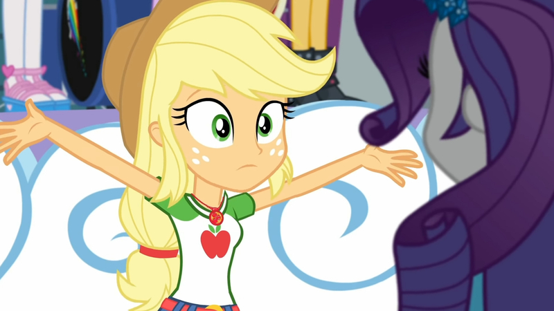 #2568774 - safe, derpibooru import, screencap, applejack, pinkie pie, rarity, sci-twi, sunset ...