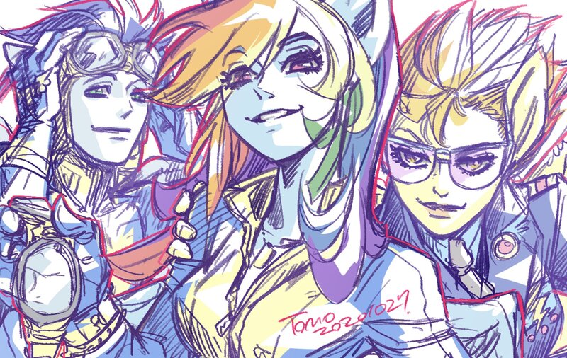 #2588239 - safe, artist:babtyu, rainbow dash, soarin', spitfire, human ...