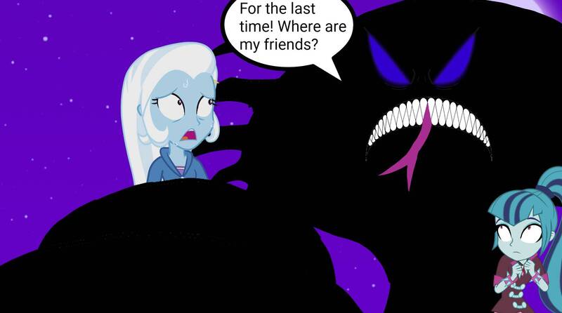 #2296271 - safe, artist:deviantfantastic, derpibooru import, sonata dusk, trixie, snake ...