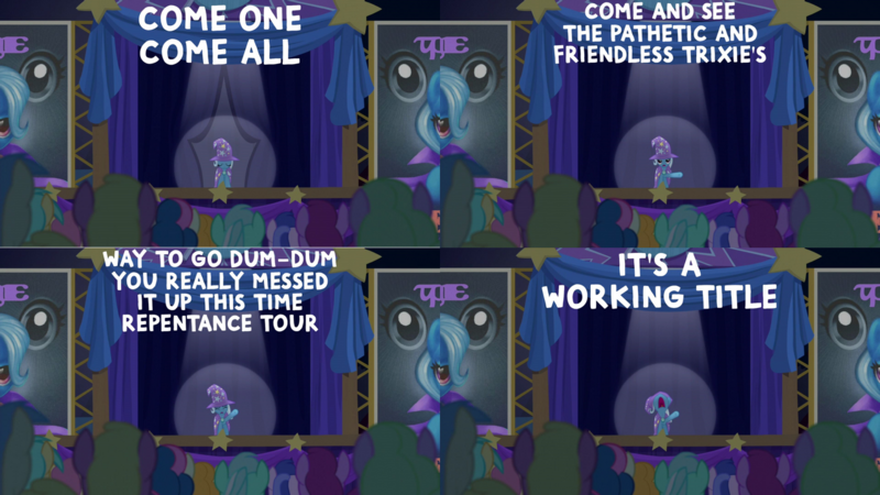 #2329730 - safe, derpibooru import, edit, edited screencap, editor:quoterific, screencap, trixie ...