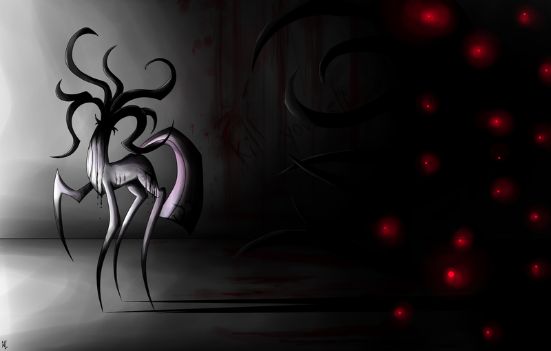 #2346671 - grimdark, artist:whitelie, derpibooru import, monster pony ...