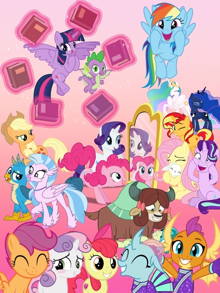 #2348697 - safe, derpibooru import, angel bunny, apple bloom, applejack, fluttershy, gallus ...