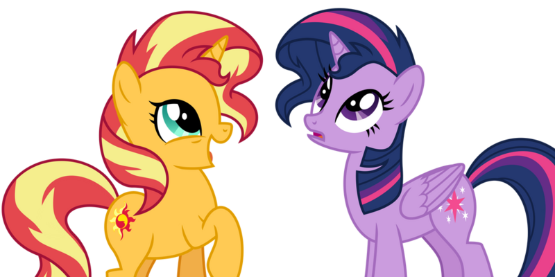 #2393717 - safe, artist:emeraldblast63, derpibooru import, sunset shimmer, twilight sparkle ...