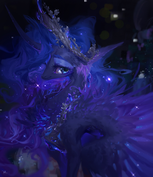 #2398947 - safe, artist:maggephah, derpibooru import, princess luna ...