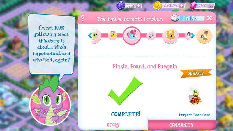 #2405056 - safe, derpibooru import, screencap, carrot cake, granny smith, raven, snap shutter ...