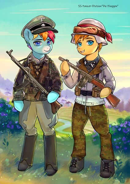 #2413280 - safe, derpibooru import, anthro, earth pony, pegasus ...