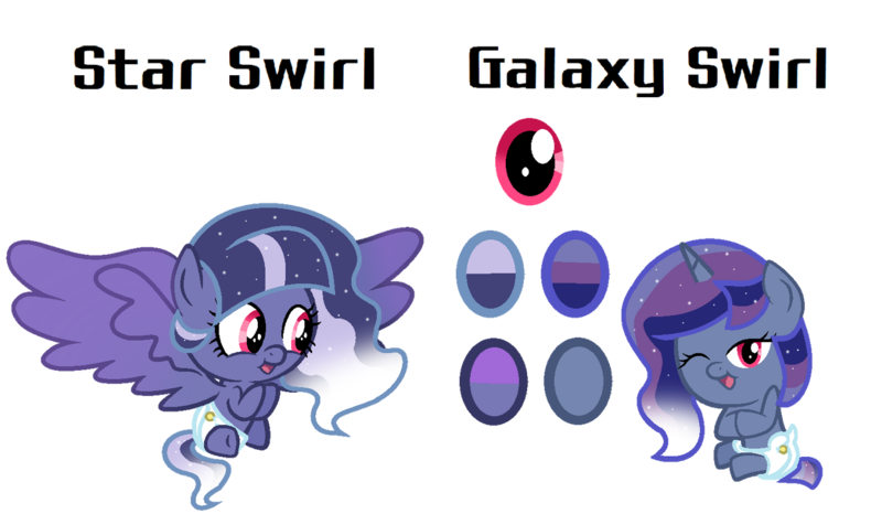 #2419462 - safe, artist:stellamoonshine, derpibooru import, oc, oc:galaxy swirl, oc:star swirl ...