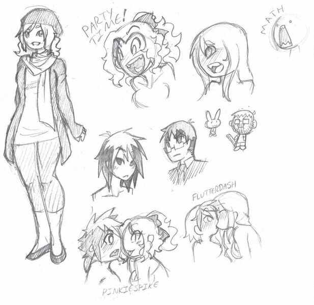 #2423203 - safe, artist:ruxikah, derpibooru import, fluttershy, pinkie ...