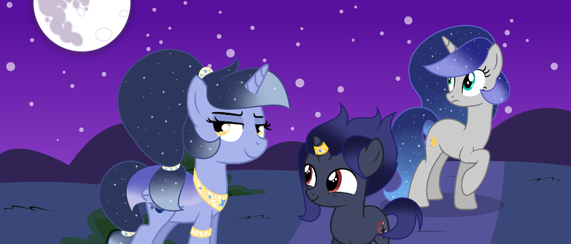 #2432290 - safe, artist:stellamoonshine, derpibooru import, oc, oc:luminous moon, oc:nebula ...