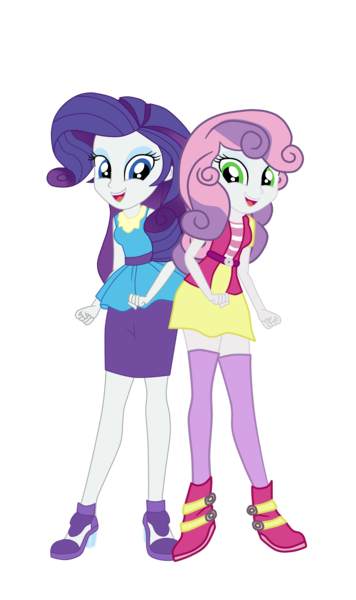 #2484369 - safe, artist:gmaplay, derpibooru import, rarity, sweetie belle, equestria girls ...