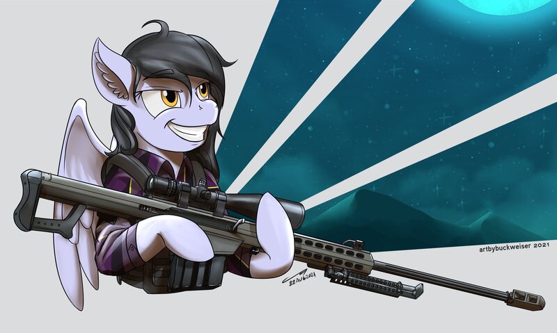 #2628743 - safe, artist:buckweiser, derpibooru import, oc, oc:tail, pegasus, antimateriel rifle ...
